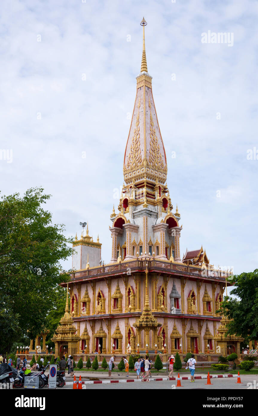 Wat Chalong, or Chalong Temple, built at the beginning on 19th century ...