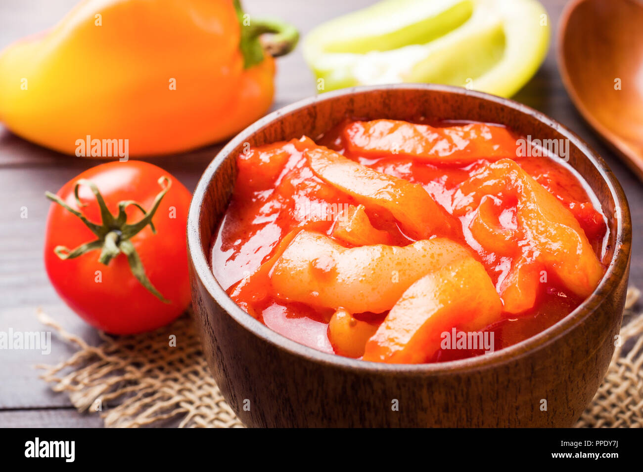 Canned Lecho from the peppers and tomatoes, harvesting for the winter ...