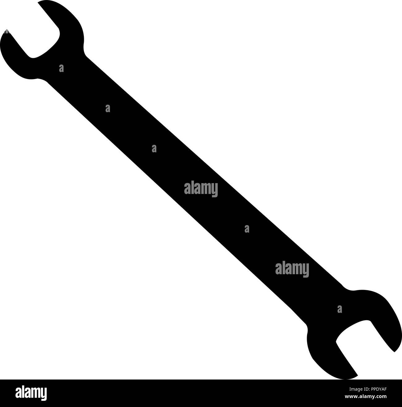 wrench silhouette isolated on white background vector illustration ...