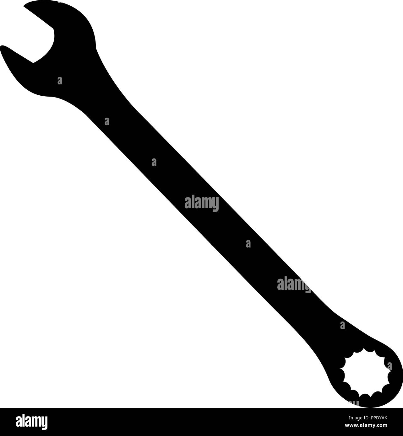 wrench silhouette isolated on white background vector illustration ...