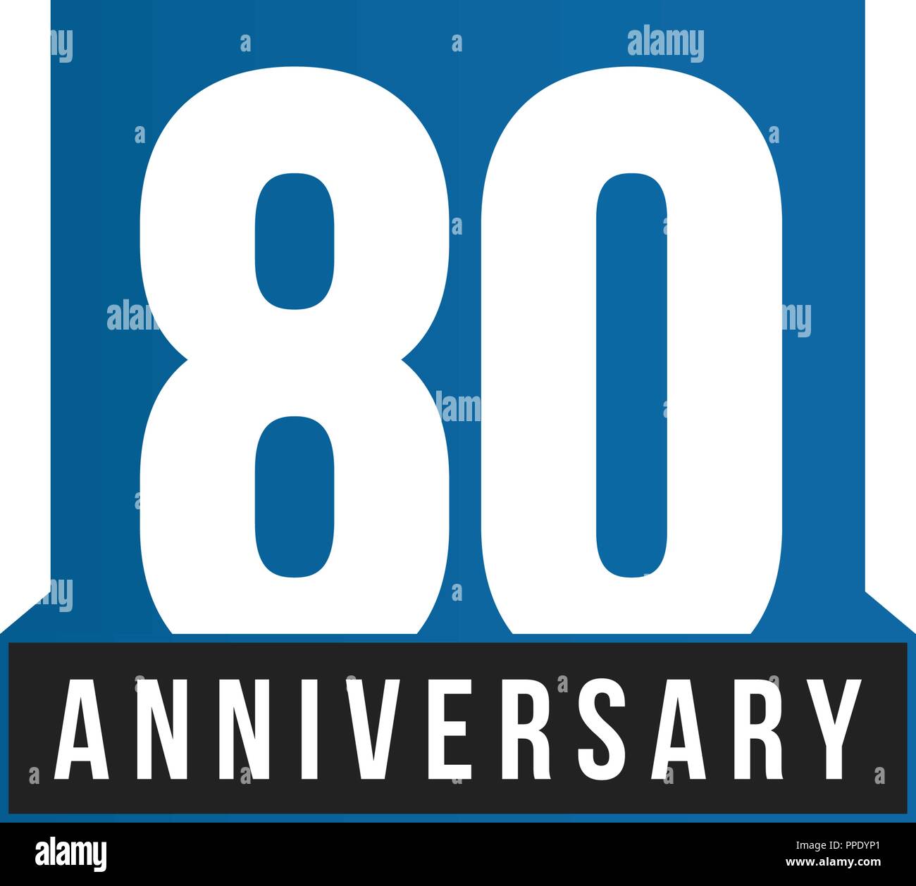 80th Anniversary vector icon. Birthday logo template. Greeting card ...