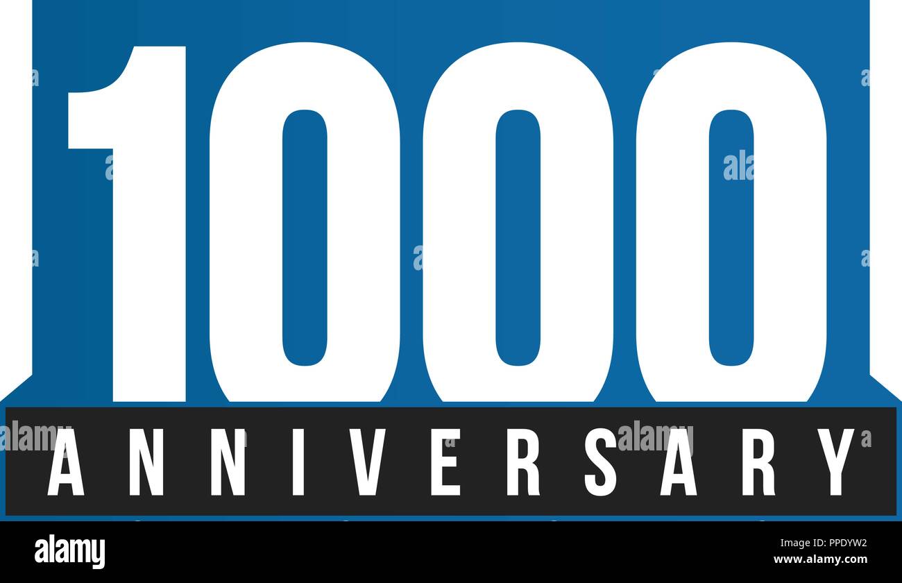 1000th Anniversary vector icon. Birthday logo template. Greeting card ...