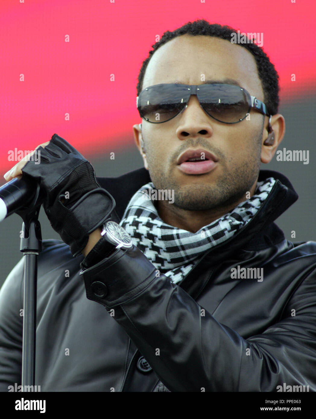 John Legend performs in concert at the Tailgate 2009 fan zone prior to ...