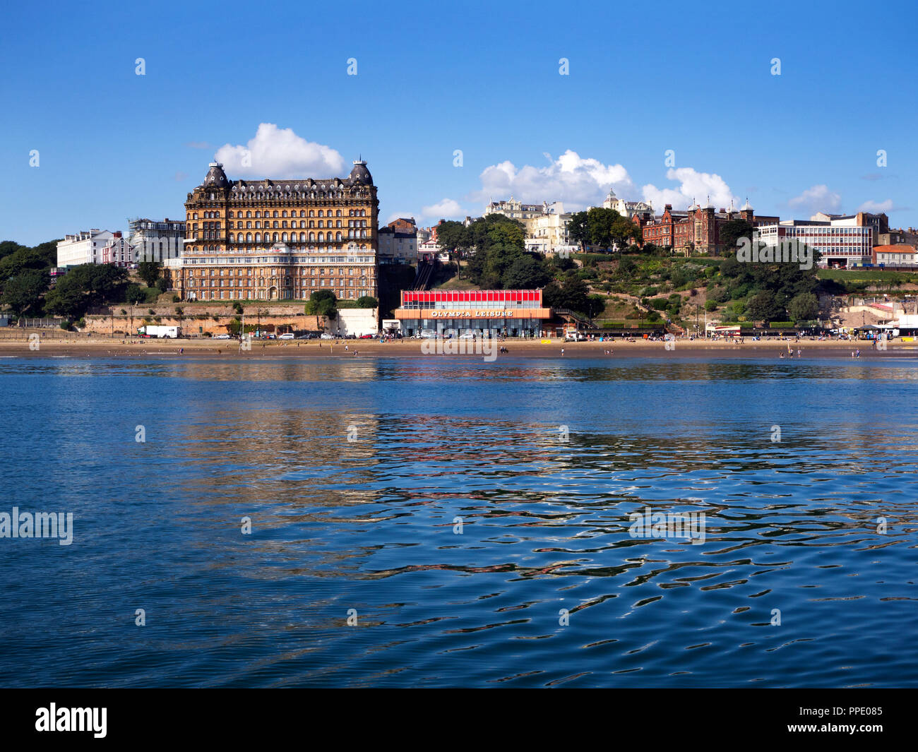 Grand Hotel and Seafront along Foreshoire Road from South Bay at ...
