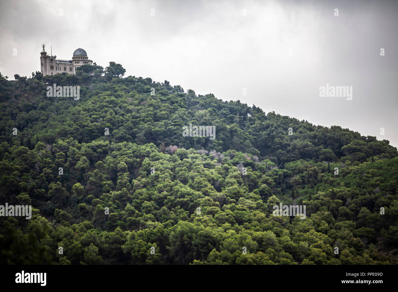Fabra observatory, mountain Tibidabo Collserola,Barcelona Stock Photo ...