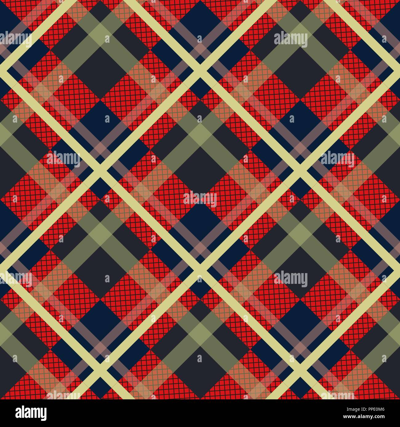 Plaid check pattern in red, black and white. Seamless fabric texture ...