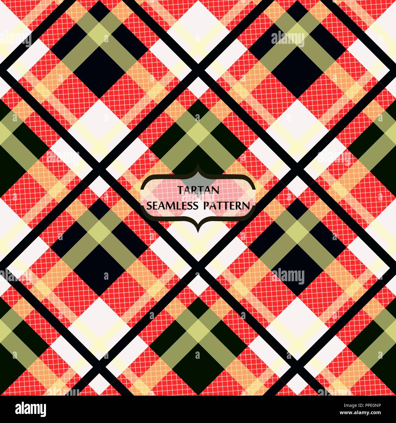 Menzies tartan red kilt diagonal fabric texture seamless pattern.Vector ...