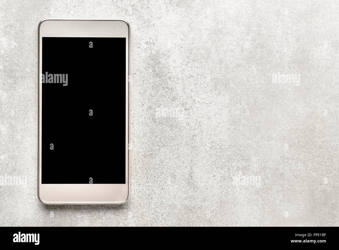 Black screen of smart phone isolated on grey background Stock Photo - Alamy