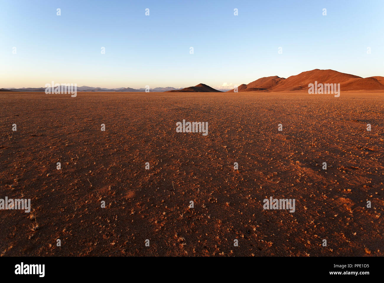 Dry barren landscape in Africa at sunset Stock Photo - Alamy