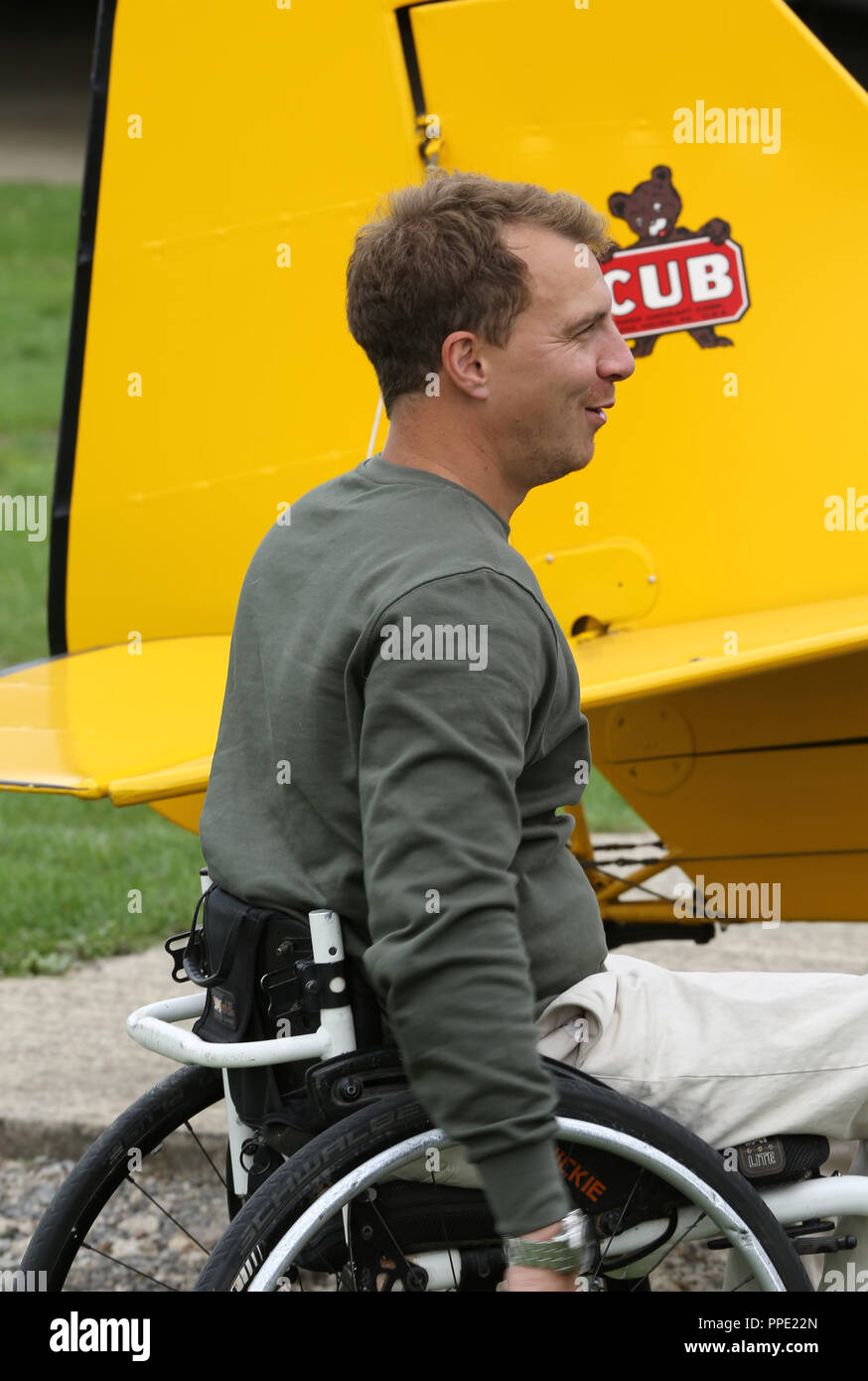 Arthur Williams and his Piper Cub Stock Photo - Alamy