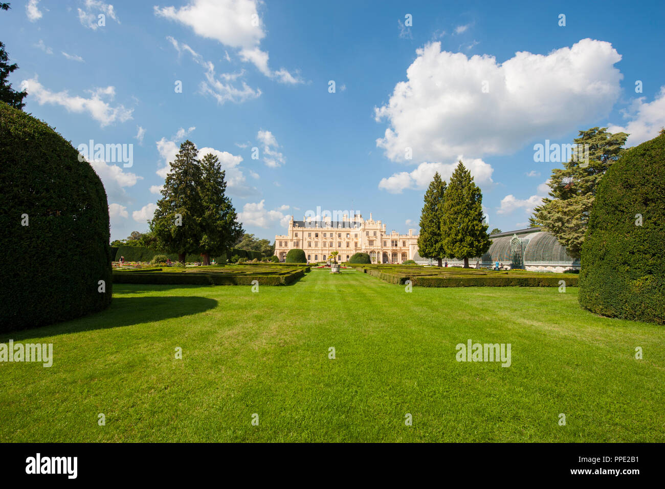 Palace and park in Lednice, Moravia, Czechia Stock Photo - Alamy