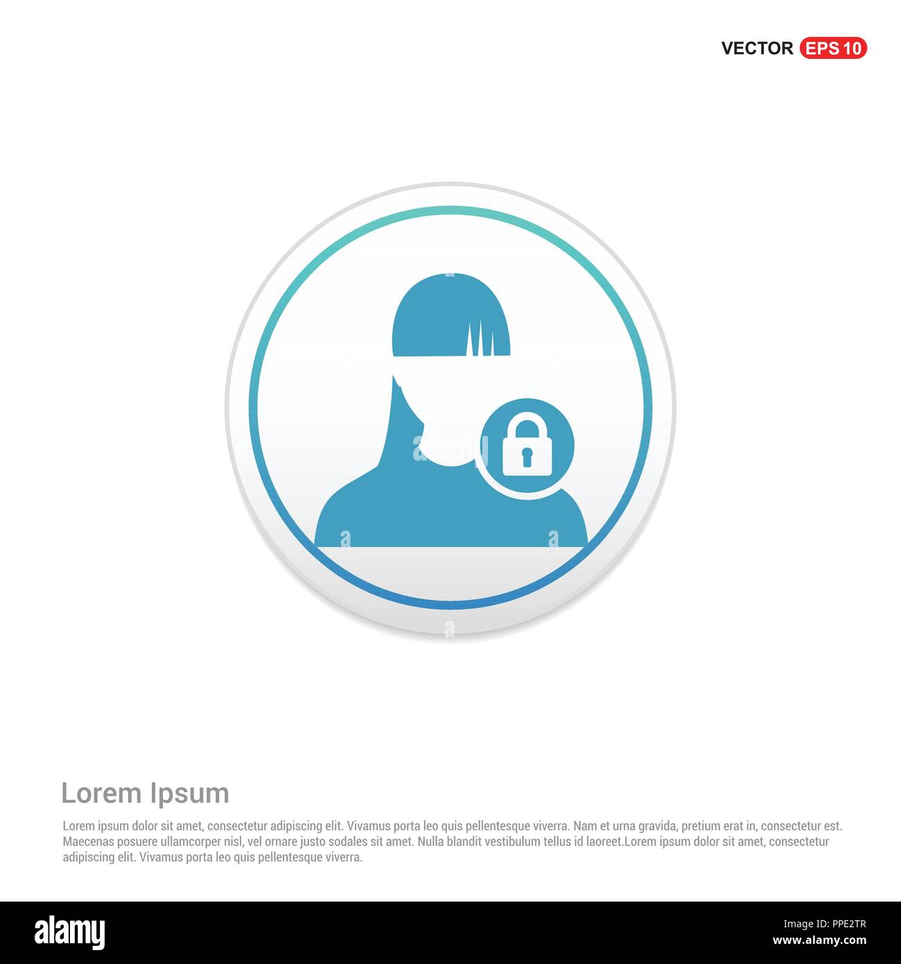 Secure User Icon - white circle button Stock Vector Image & Art - Alamy