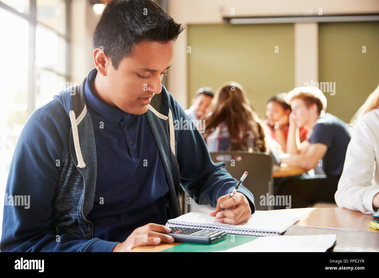 African school boy calculator hi-res stock photography and images - Alamy