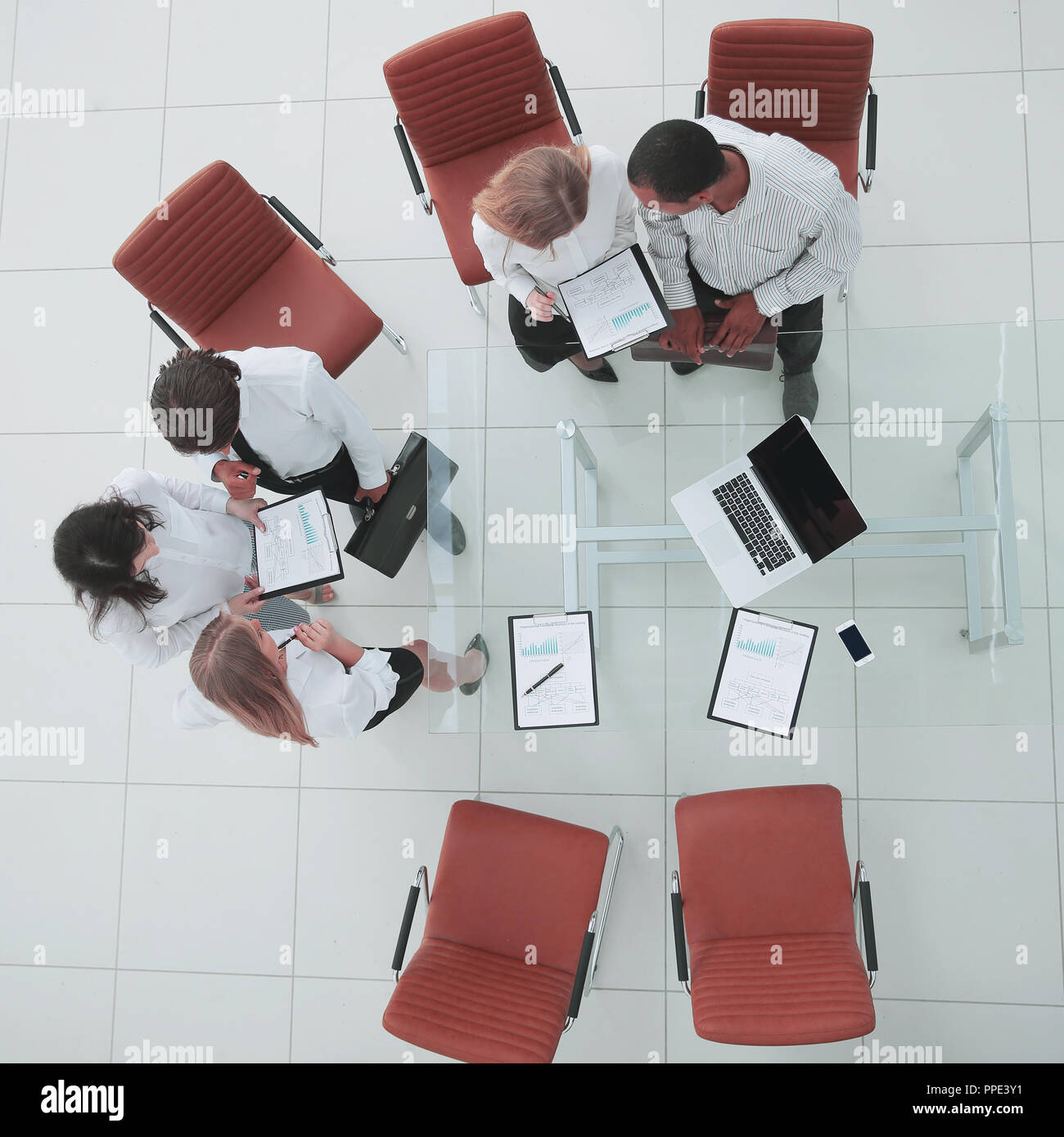 top view.the business team before the meeting Stock Photo - Alamy