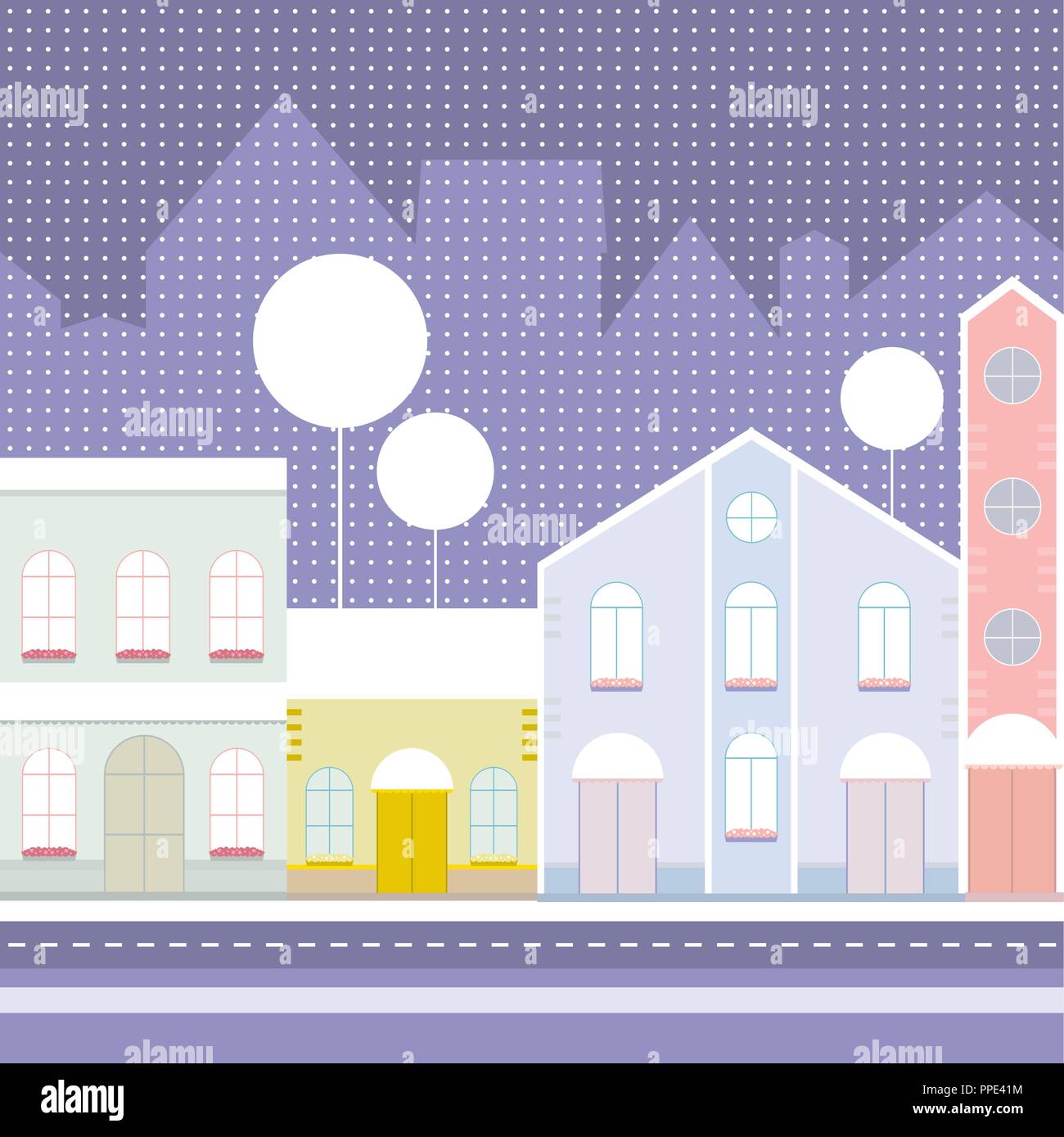 House buildings, home seamless background pattern Stock Vector Image ...