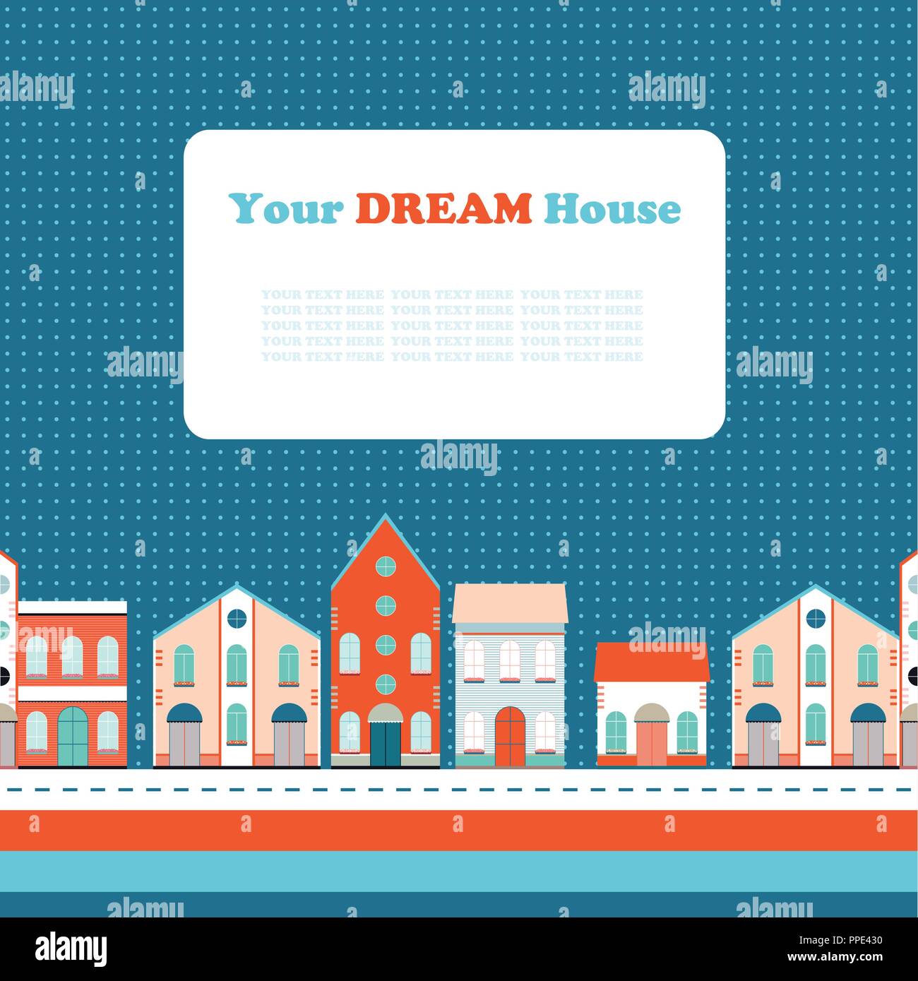 House buildings, home seamless background pattern Stock Vector Image ...