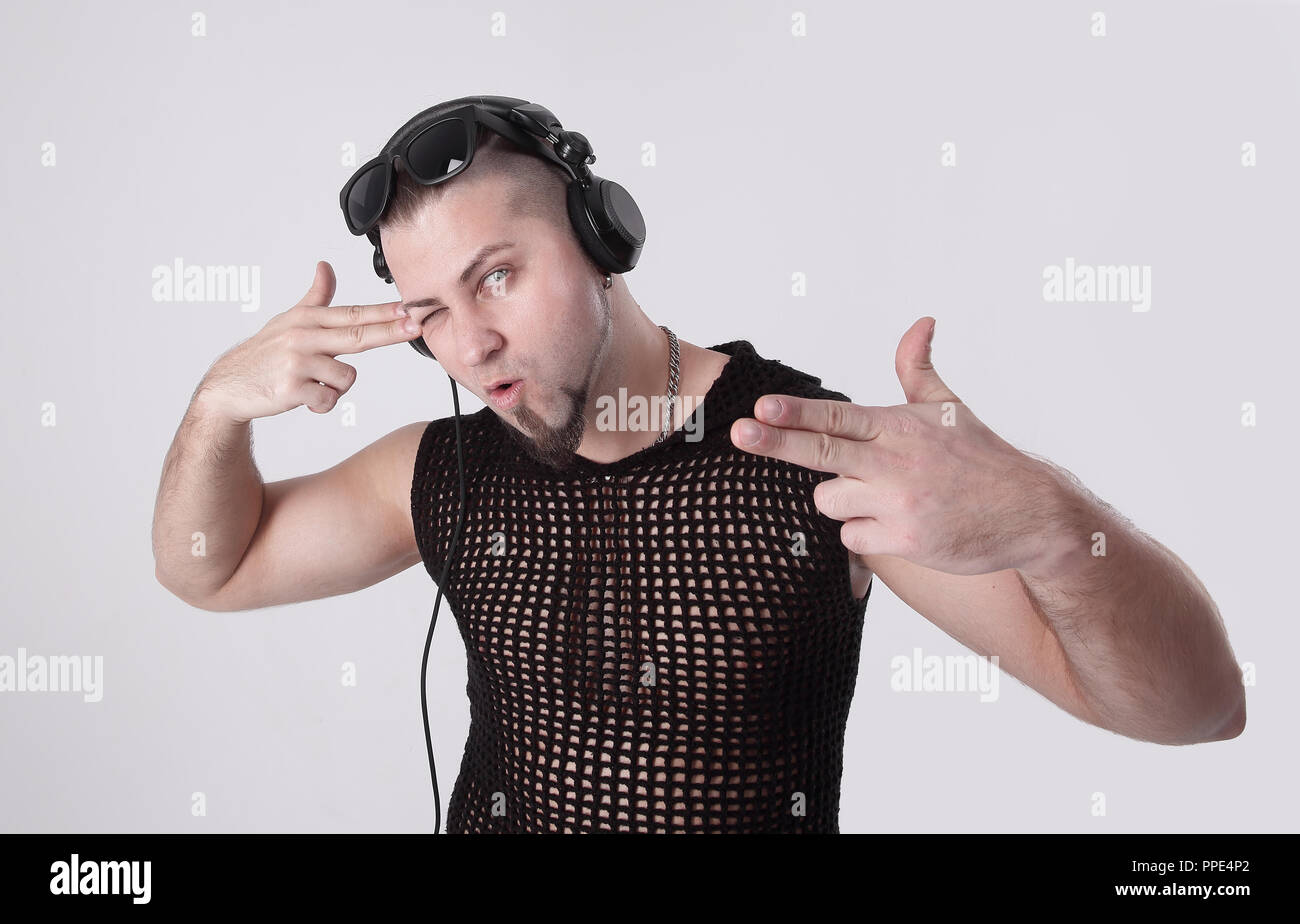 stylish young men of the rapper showing cool hand gesture Stock Photo ...