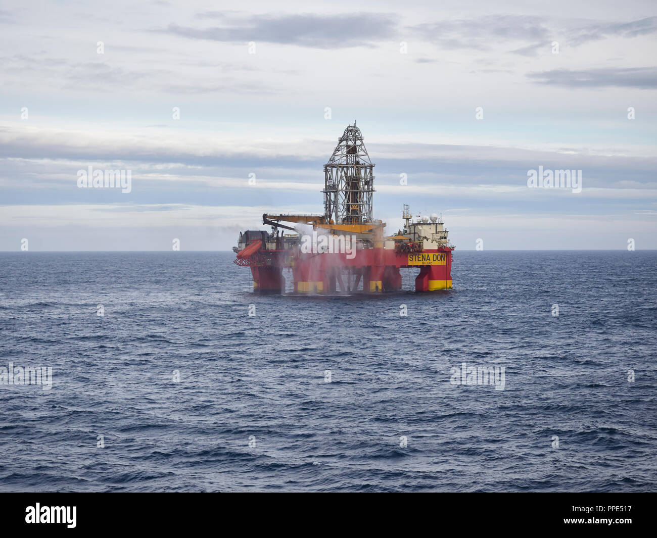 West of Shetlands, Scotland, UK 9th August 2018, The Stena Don Drilling ...
