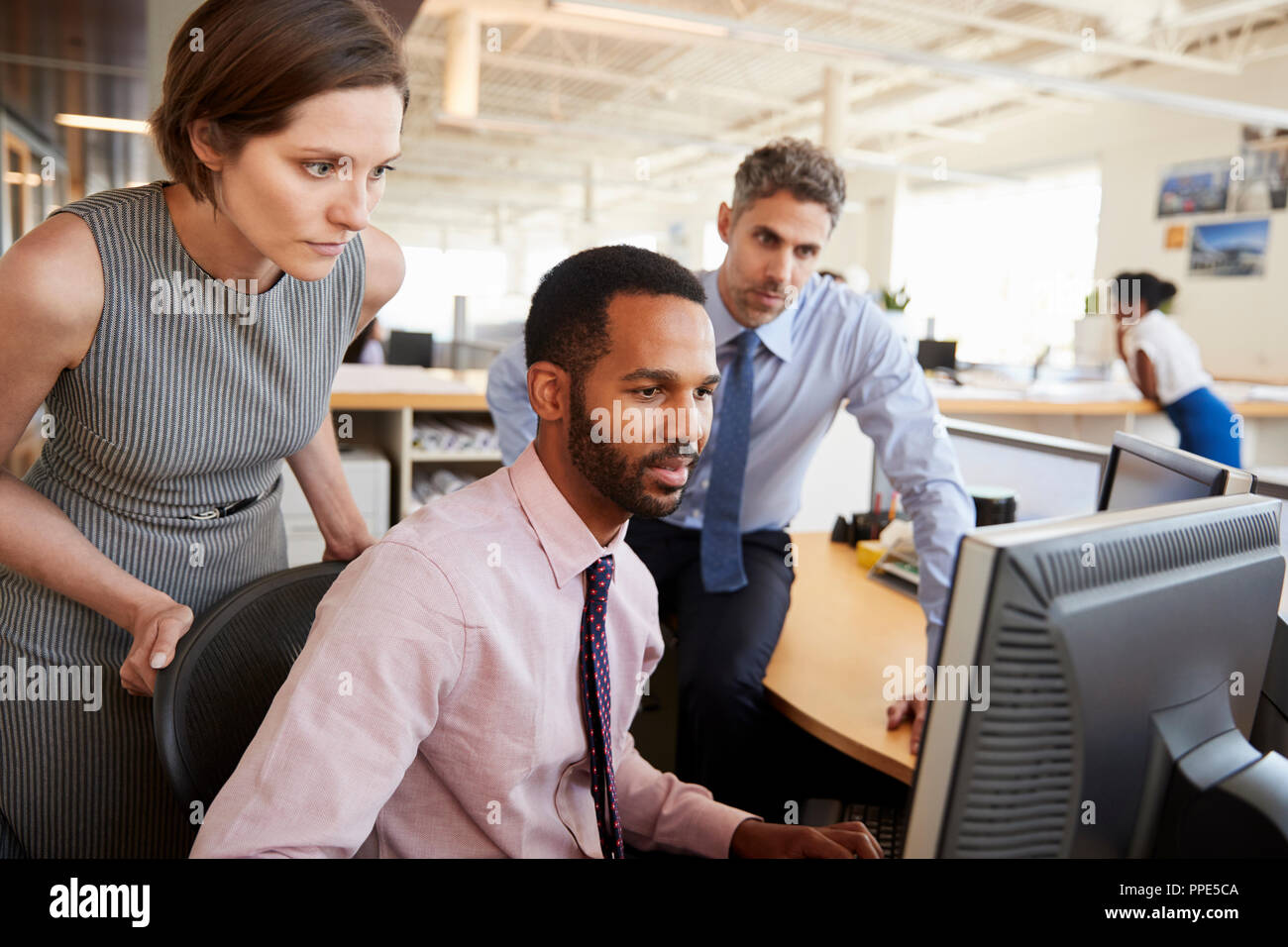 Working around a computer hi-res stock photography and images - Alamy