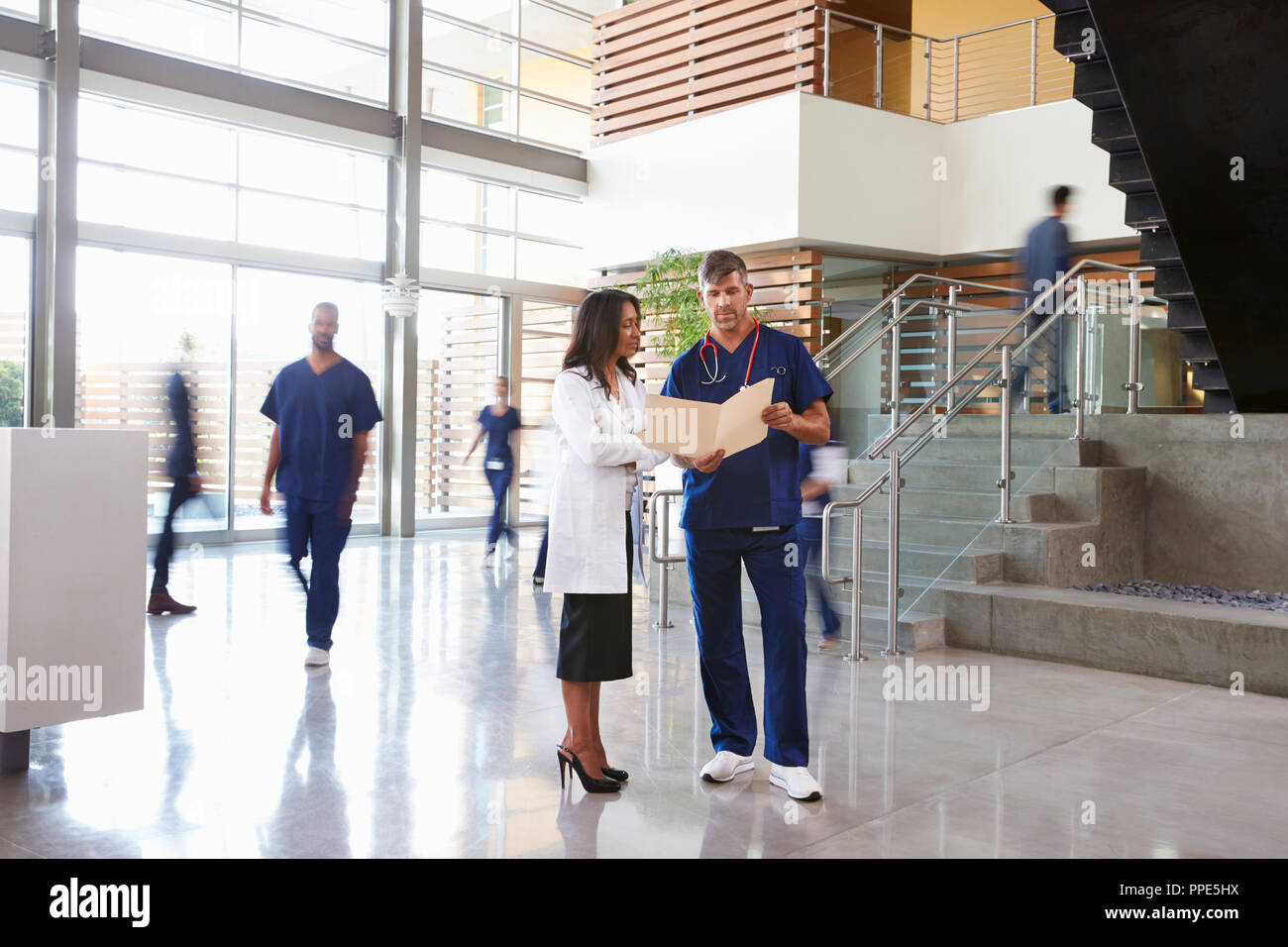 Busy Hospital Lobby