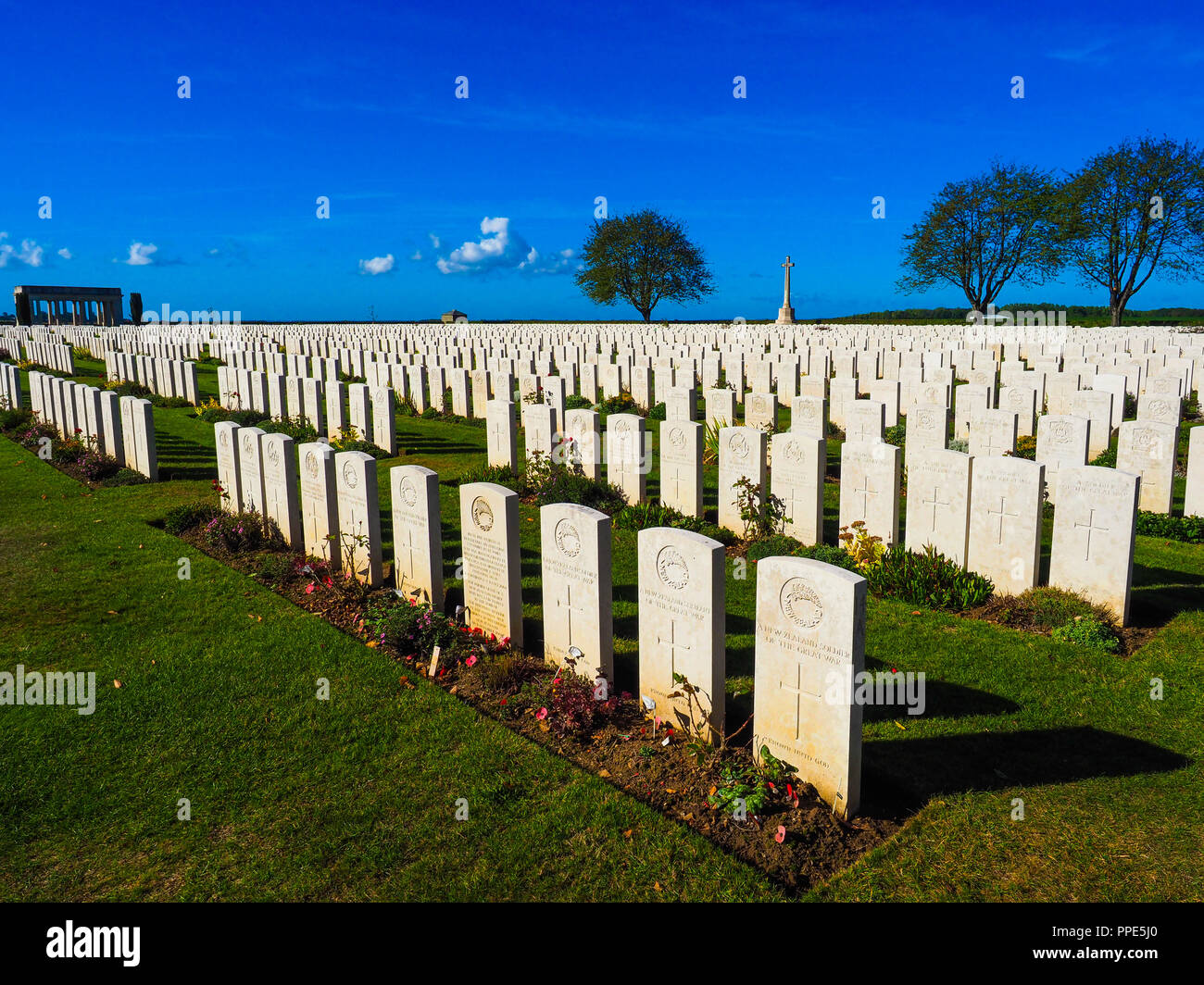 Caterpillar Valley Cemetery on the Somme Battlefield Stock Photo - Alamy