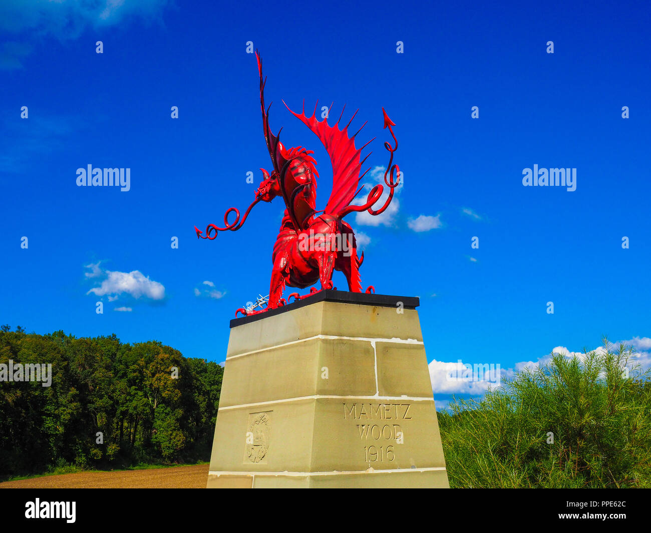38th welsh division red dragon memorial on the somme battlefield hi-res ...