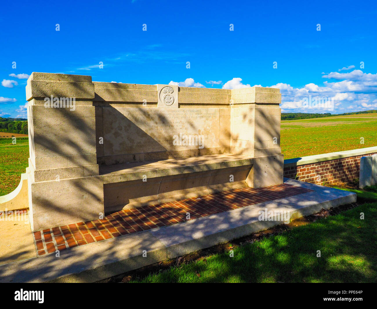 Memorial bench to the men of the 14th (S) Battalion Royal Welsh ...