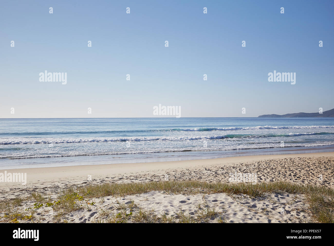 Deserted beach at Noosa North Shore, Queensland, Australia Stock Photo ...