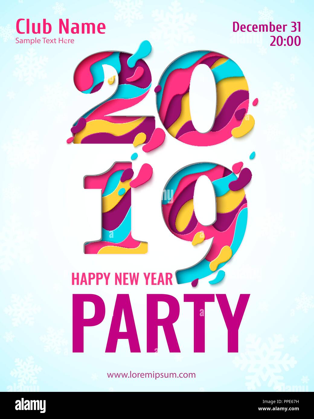 2019 Happy New Year paper cut banner Stock Vector Image & Art - Alamy