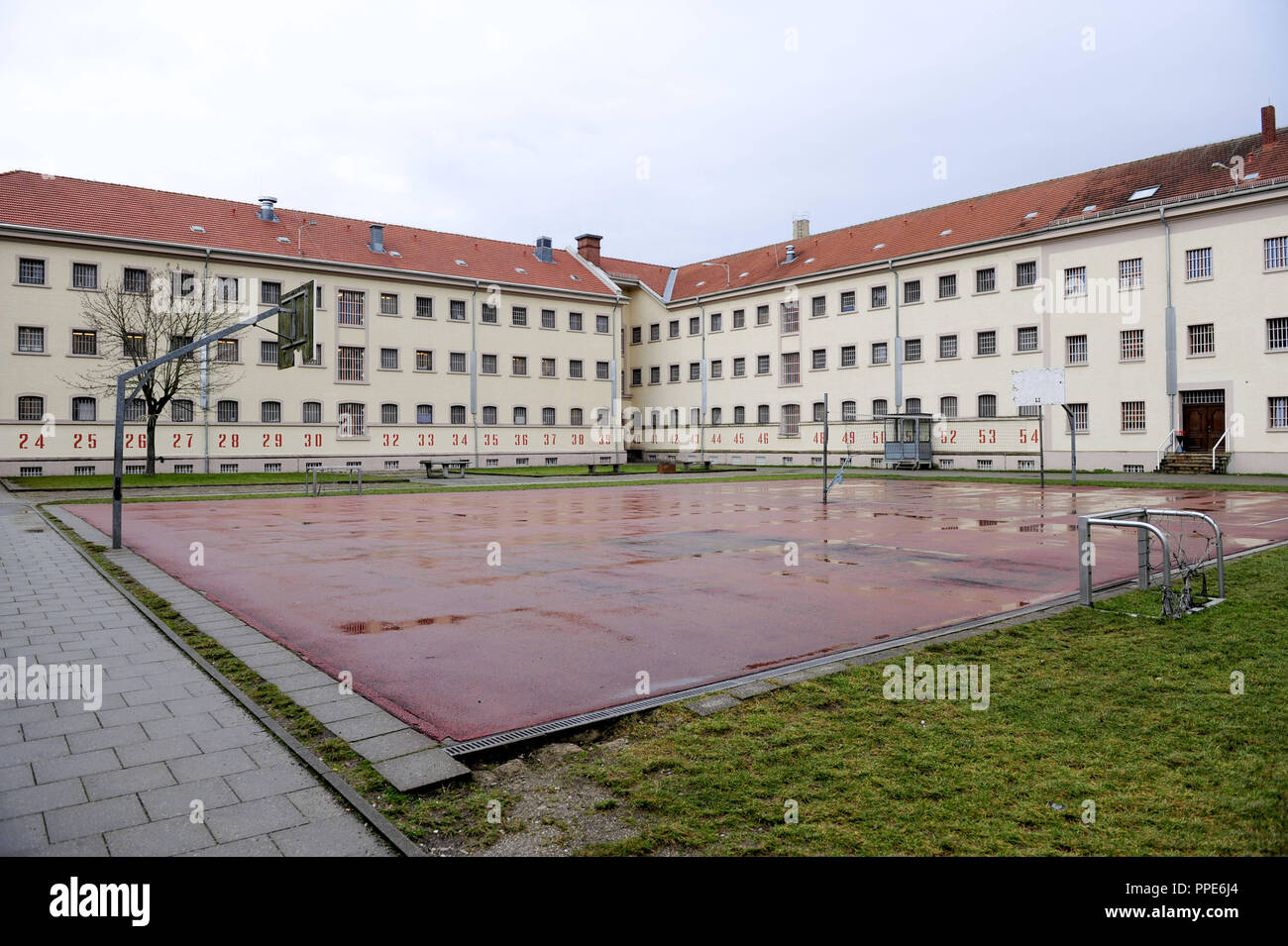 The building of the stadelheim prison in munich hi-res stock ...