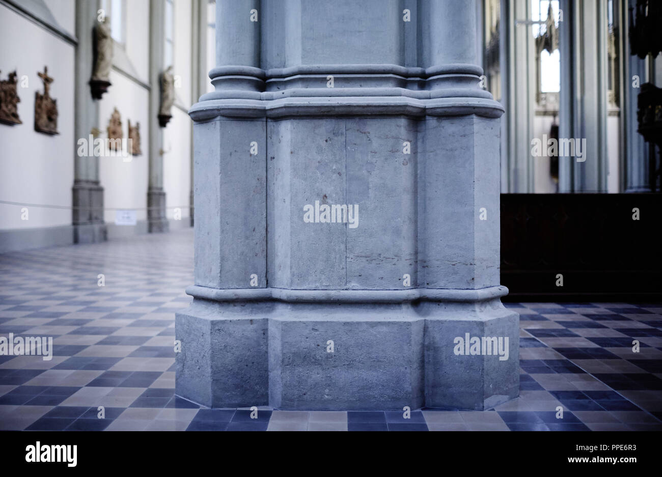 The renovated neo-gothic Heilig-Kreuz-Kirche (Church of the Holy Cross ...