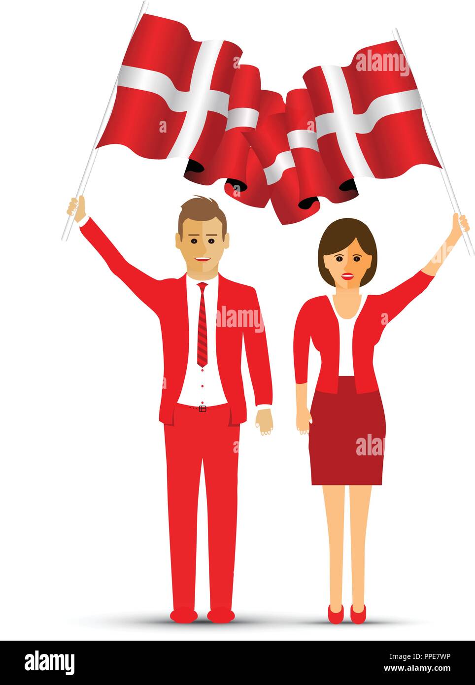 Denmark flag waving Stock Vector Image & Art - Alamy