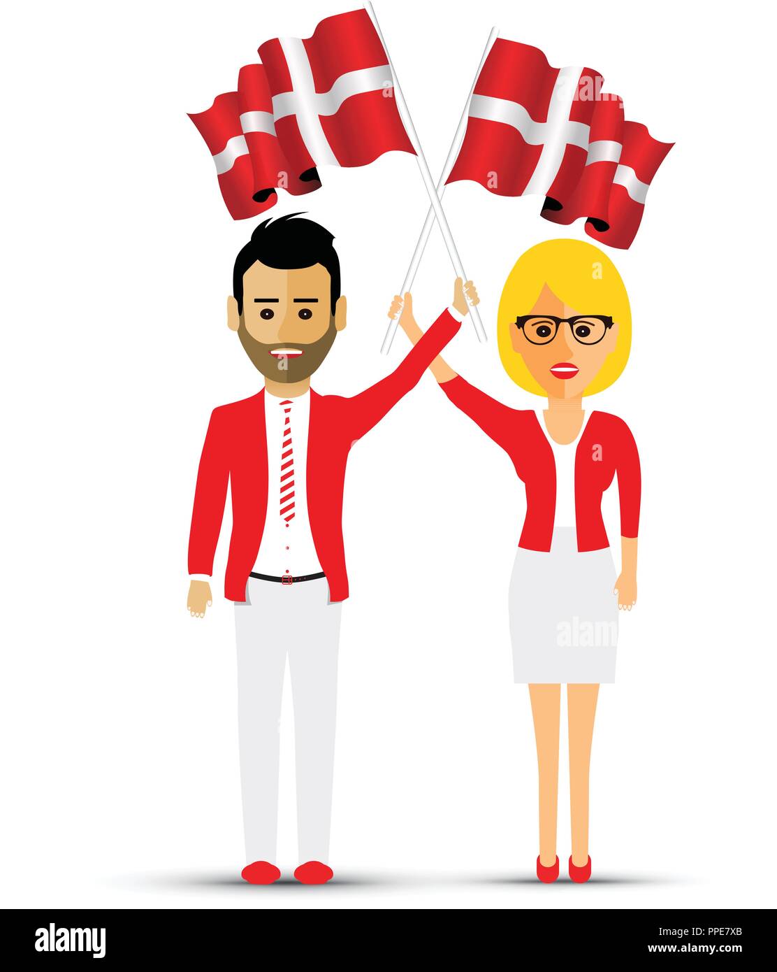 Denmark flag waving Stock Vector Image & Art - Alamy