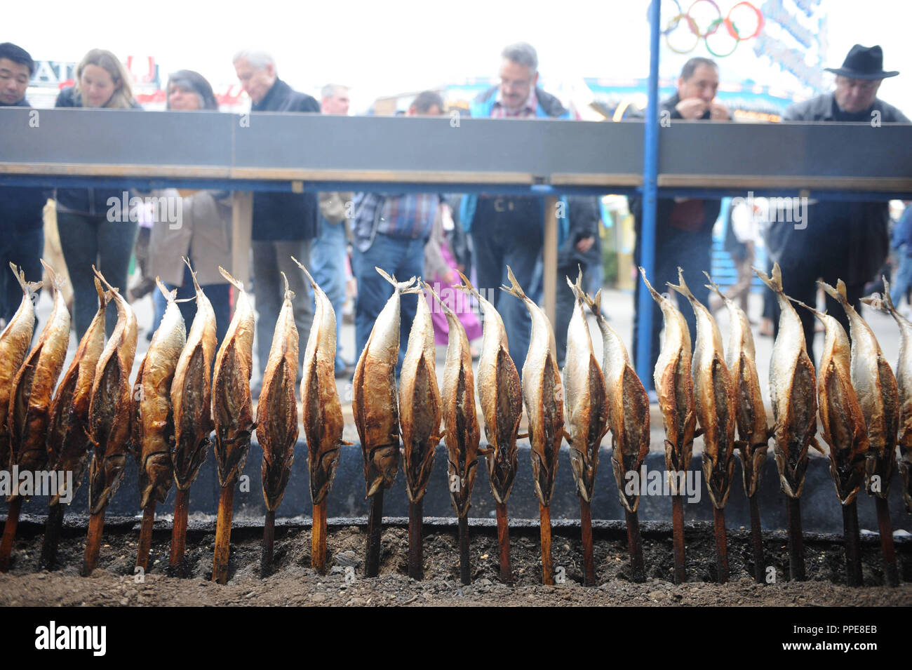 Oktoberfest food steckerlfisch fish hi-res stock photography and images ...