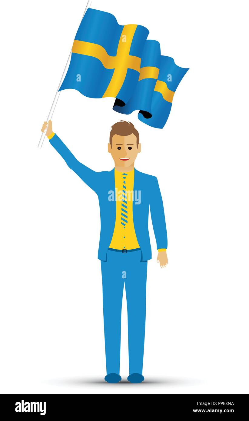 Sweden flag waving Stock Vector Image & Art - Alamy