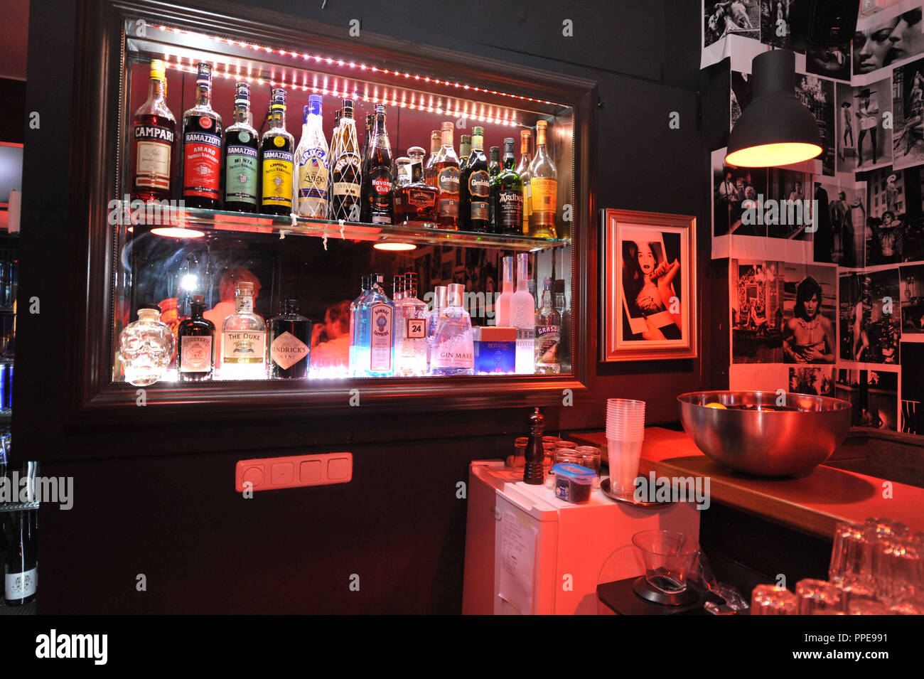 Drinks shelf in the "Baby Jane" bar at Reichenbachstrasse 37 in the ...