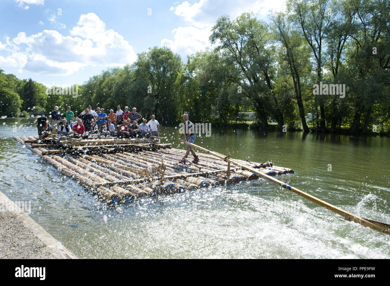 Fully occupied raft shortly before the arrival to the raft landing ...