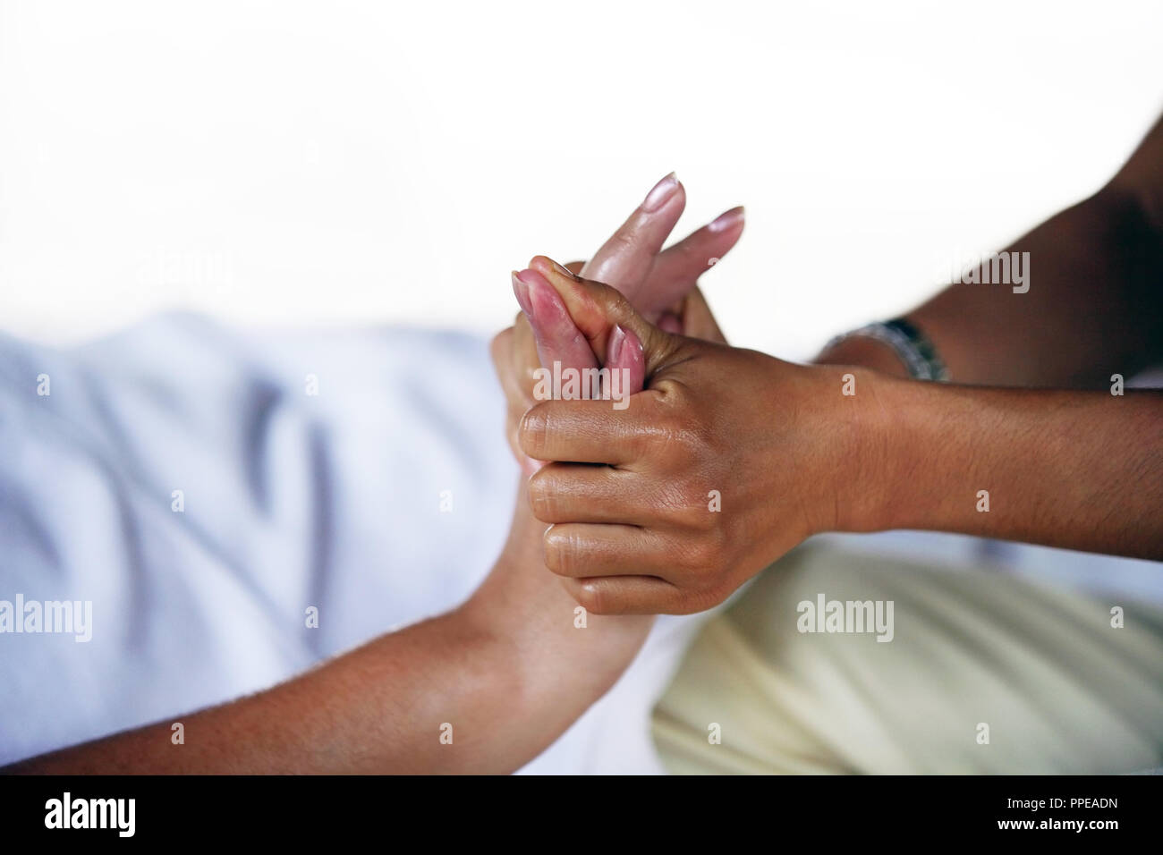 Beautiful woman being massaged hi-res stock photography and images - Alamy