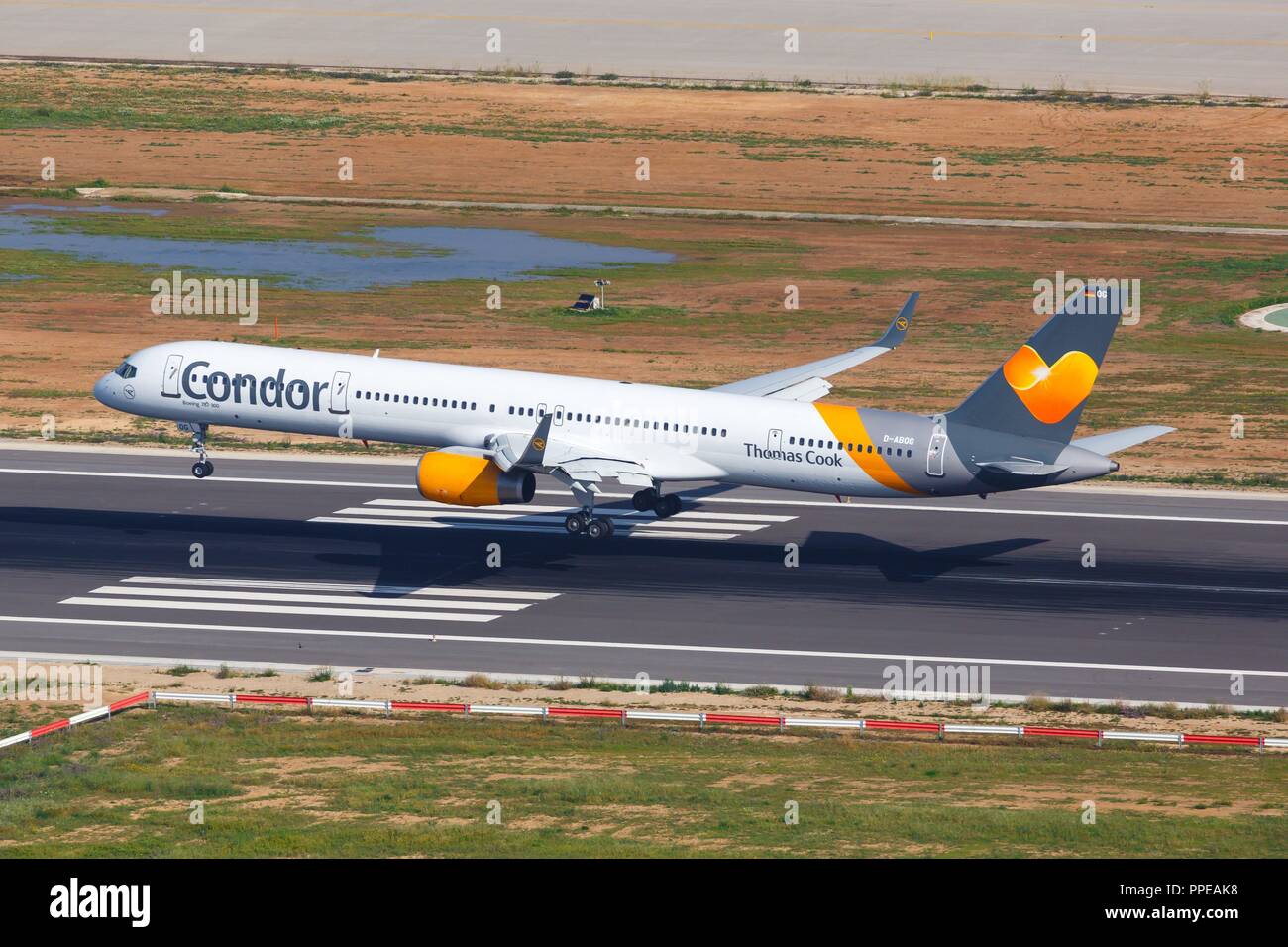 Palma de Mallorca, Spain - May 11, 2018: Condor Boeing 757 airplane at ...