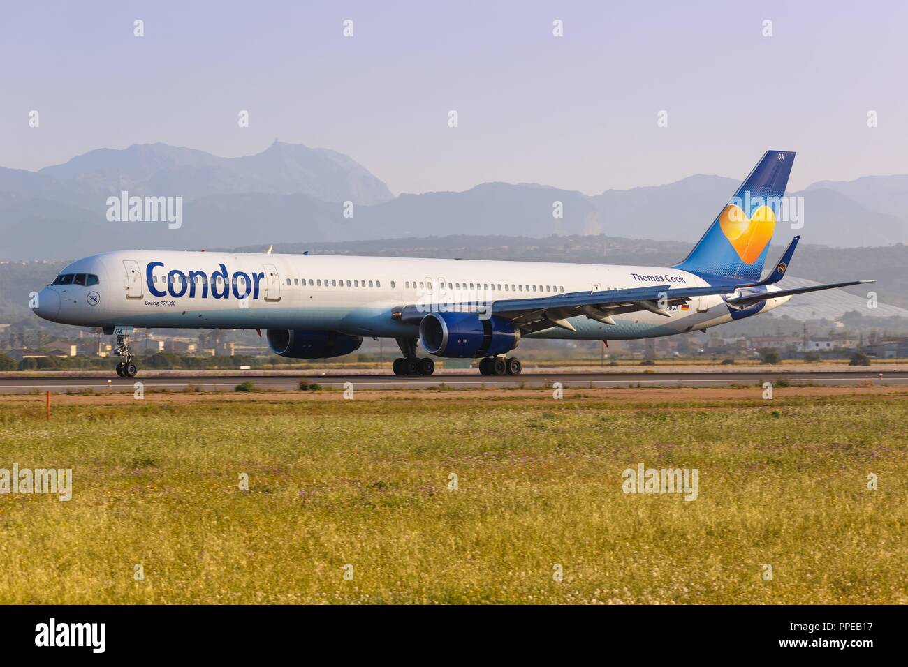 Palma de Mallorca, Spain - May 11, 2018: Condor Boeing 757 airplane at ...