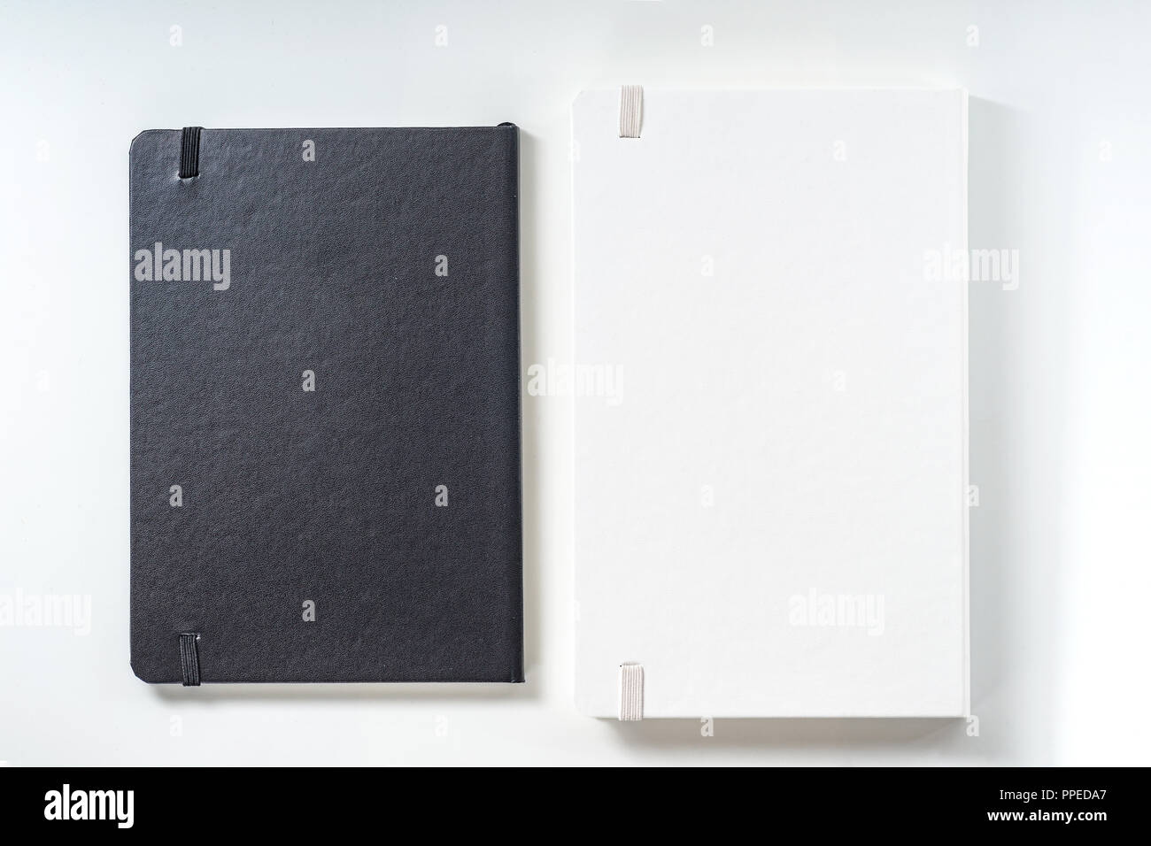 Top view collection of notebook front Stock Photo - Alamy