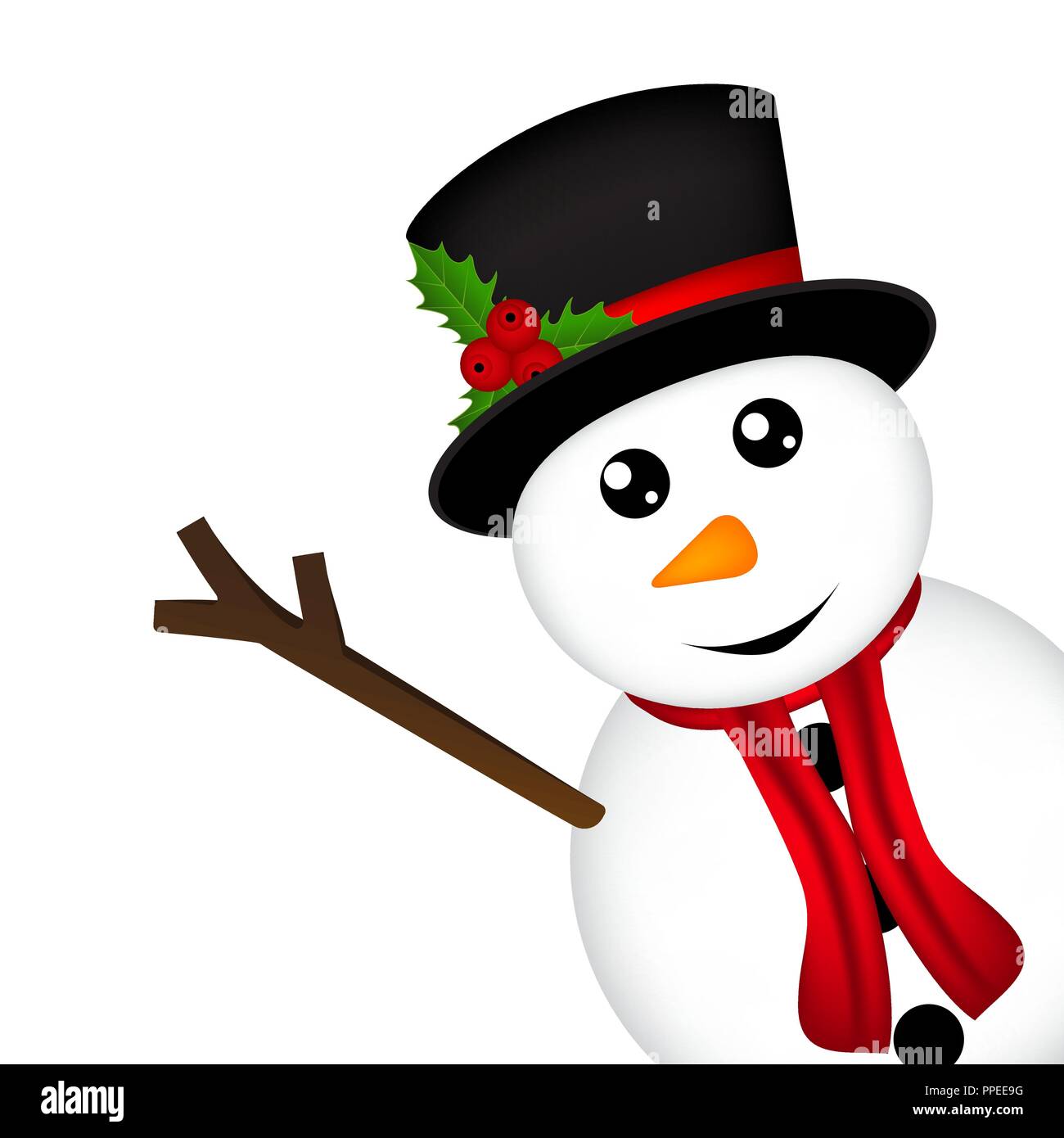 Christmas Snowman on white background Stock Vector Image & Art - Alamy