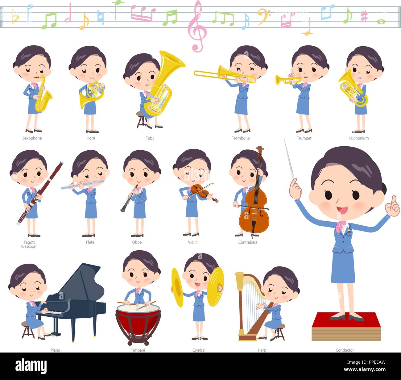 Women play piano Stock Vector Images - Alamy