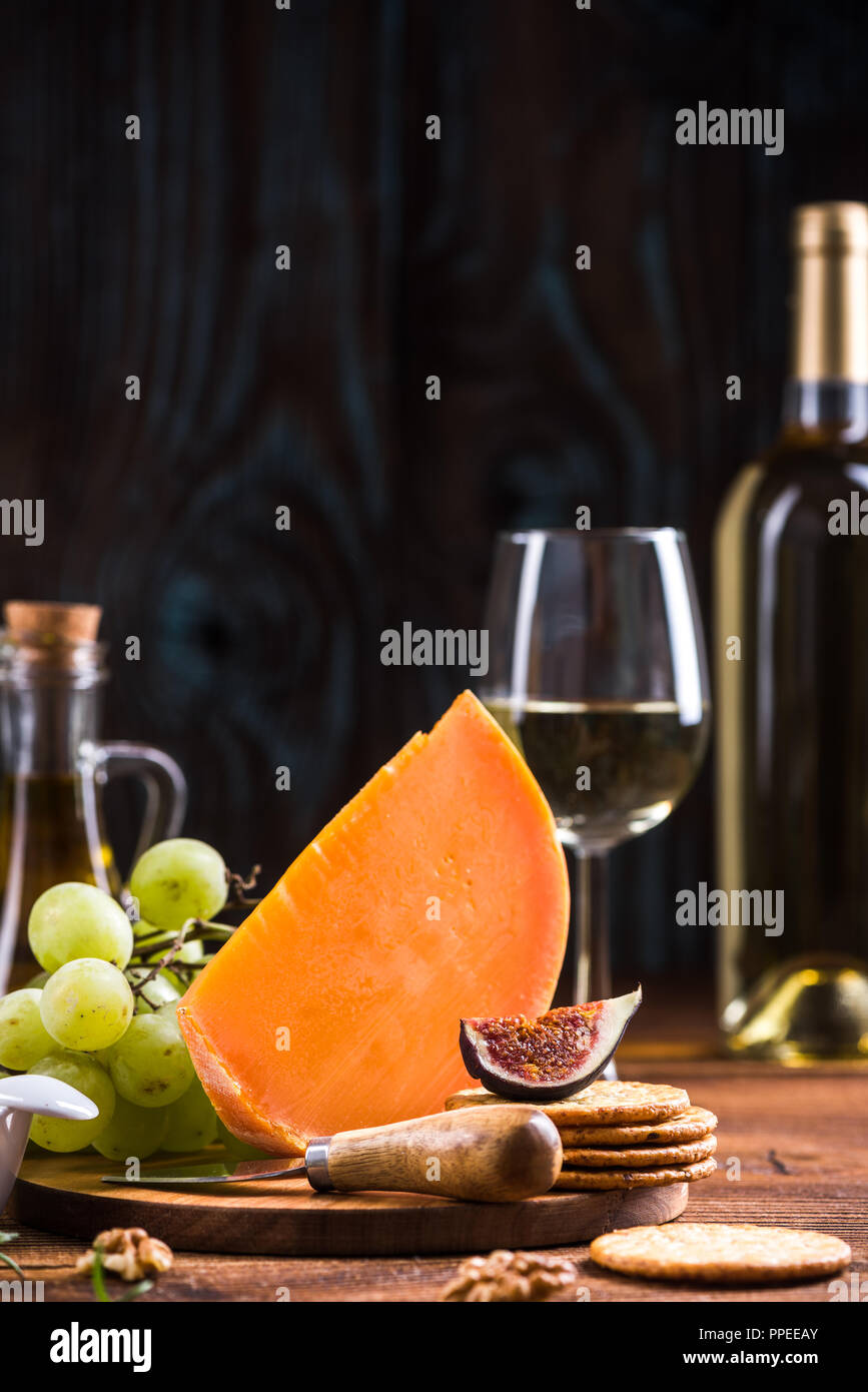 American Cheddar orange cheese Stock Photo - Alamy