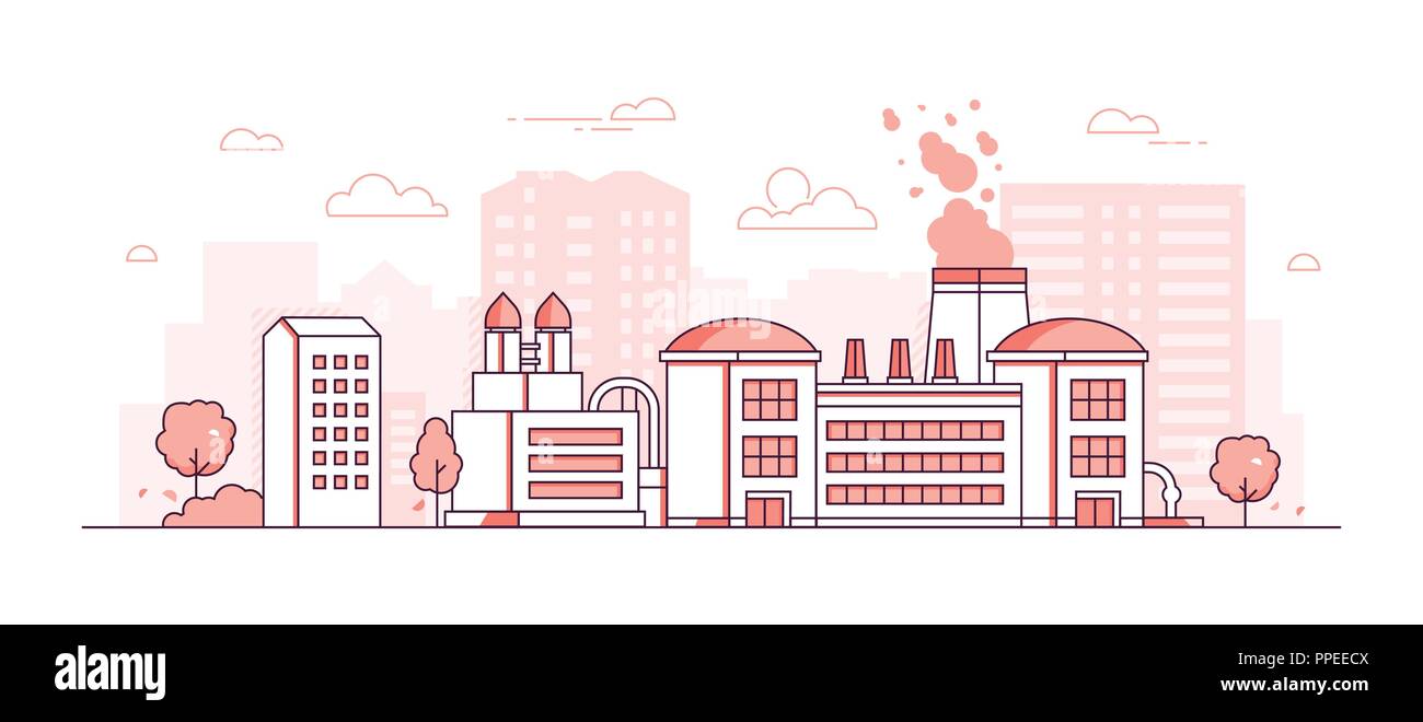 Unusual industrial architecture Stock Vector Images - Alamy