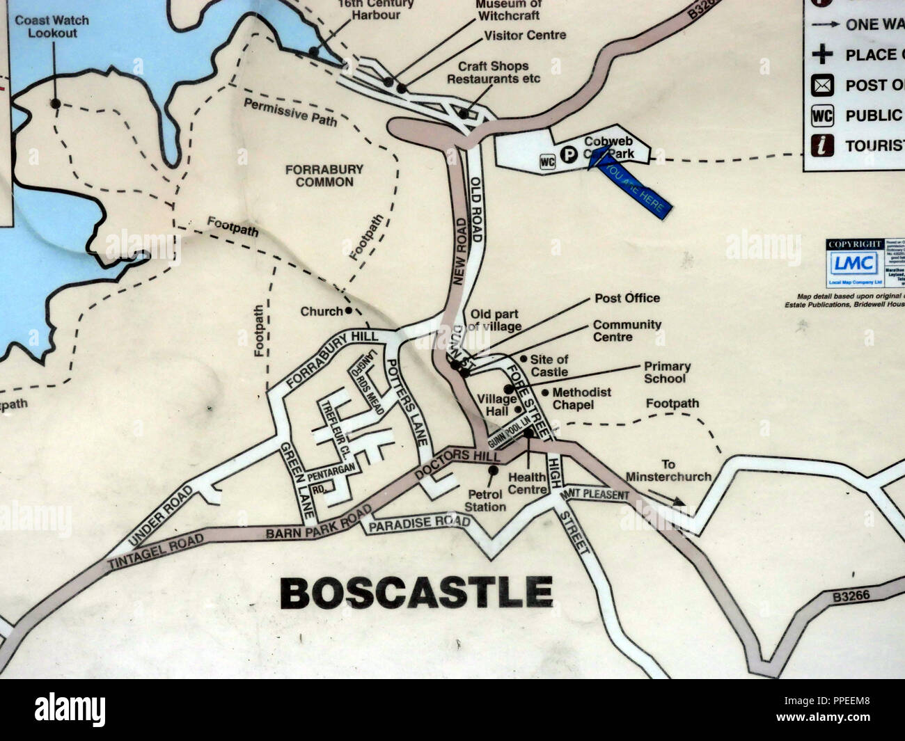 Map of Boscastle Stock Photo - Alamy