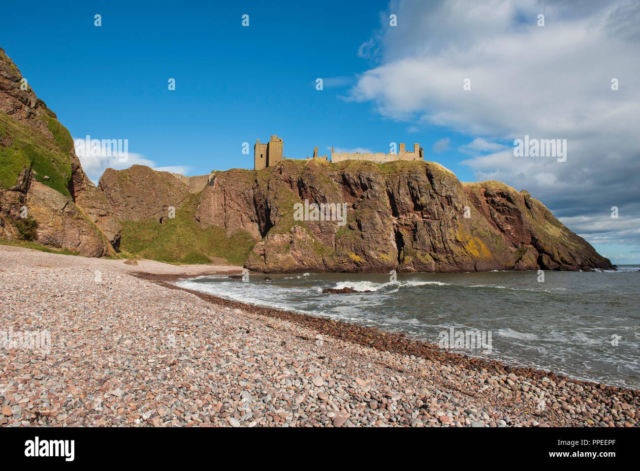 Dunnottar Castle is located on a rocky headland south of Stonehaven ...