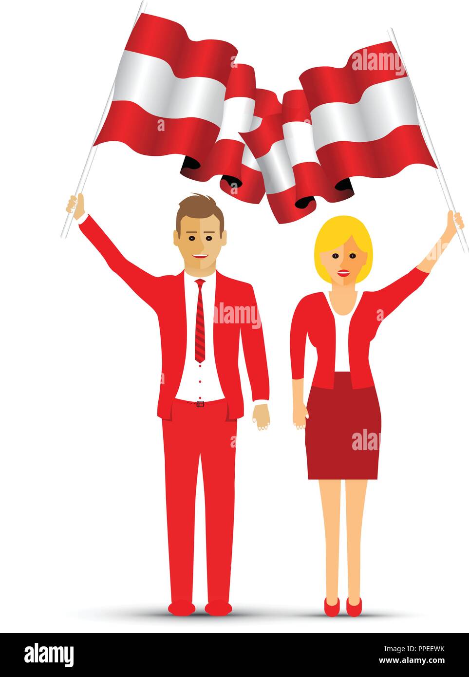 Austria flag waving Stock Vector Image & Art - Alamy