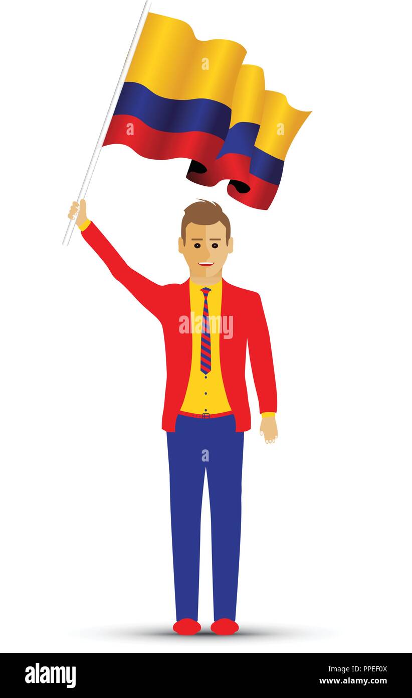 Colombia flag waving Stock Vector Image & Art - Alamy