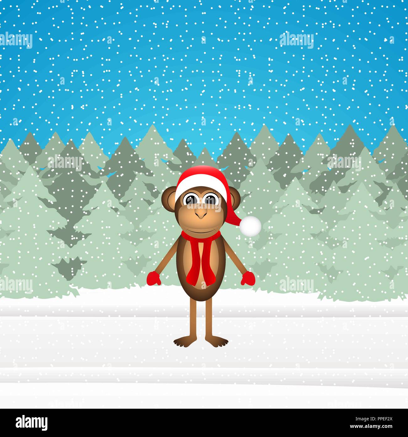 Monkey snow Stock Vector Images - Alamy